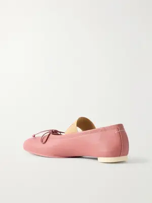 MAISON MARGIELA Leather Ballet Flats With Bow Detailing