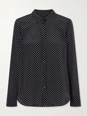 NILI LOTAN Gaia Polka-dot Silk Crepe De Chine Shirt - Blue