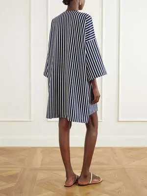 LES VACANCES D'IRINA Mariniere Striped Cotton Mini Dress