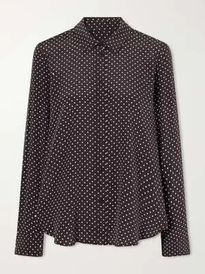 NILI LOTAN Gaia Printed Silk-crepe De Chine Shirt - Navy