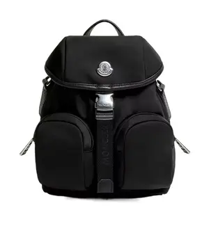 Moncler Trick Buckled Foldover Top Crossbody Bag - Black