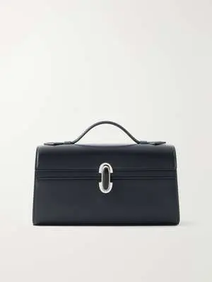 Savette Symmetry Pochette Leather Tote - Black