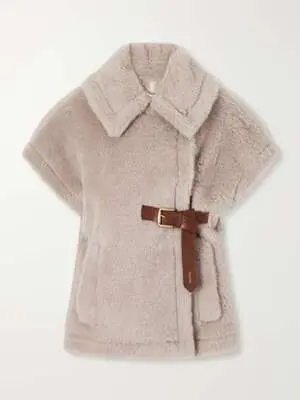 Max Mara Newabavo Belted Alpaca, Wool And Silk-blend Cape