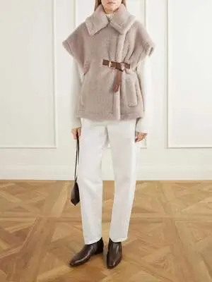 Max Mara Newabavo Belted Alpaca, Wool And Silk-blend Cape