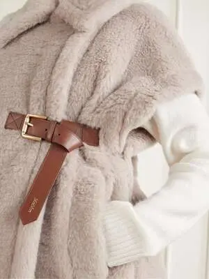 Max Mara Newabavo Belted Alpaca, Wool And Silk-blend Cape