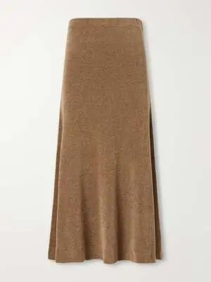 Gabriela Hearst Muir Ribbed Silk Maxi Skirt - Camel