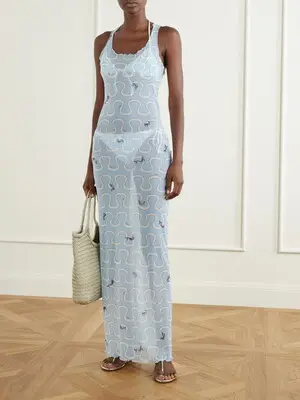 Emilio Pucci Printed Tulle Maxi Dress