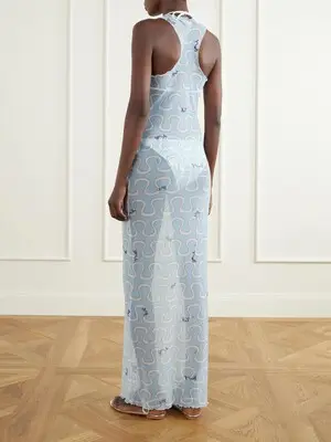 Emilio Pucci Printed Tulle Maxi Dress