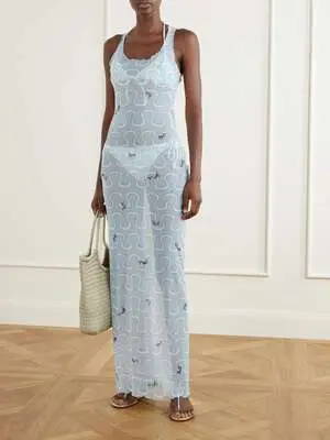 Emilio Pucci Printed Tulle Maxi Dress
