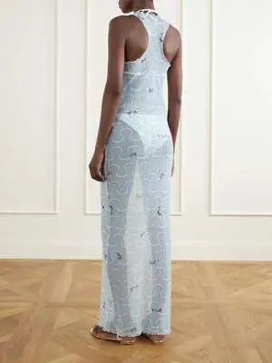 Emilio Pucci Printed Tulle Maxi Dress