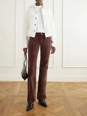 HAIKURE Carly Cotton-velvet Mid-rise Straight-leg Pants