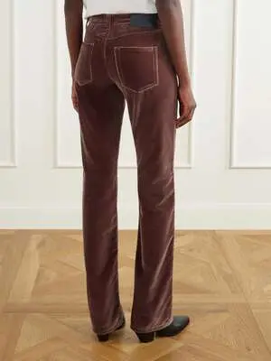 HAIKURE Carly Cotton-velvet Mid-rise Straight-leg Pants