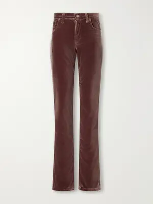 HAIKURE Carly Cotton-velvet Mid-rise Straight-leg Pants