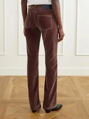HAIKURE Carly Cotton-velvet Mid-rise Straight-leg Pants