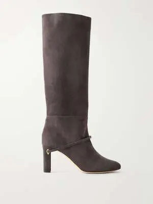 Jennifer Chamandi Samuele 85 Suede Knee-high Boots - Gray