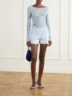 Emilio Pucci Printed Silk-twill Shorts