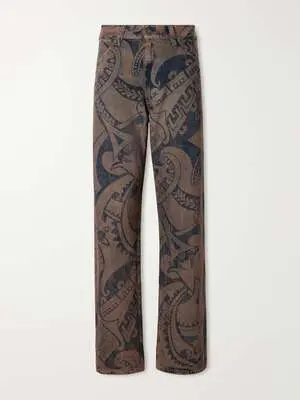 VIVIENNE WESTWOOD Ranch Printed High-waisted Straight-leg Organic Jeans - Brown