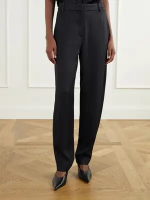 Tibi Grace Satin-twill Tapered Pants