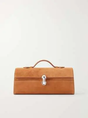 Savette Slim Pochette Suede Tote - Light Brown
