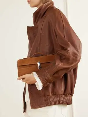 Savette Slim Pochette Suede Tote