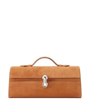 Savette Slim Pochette Suede Tote - Light Brown