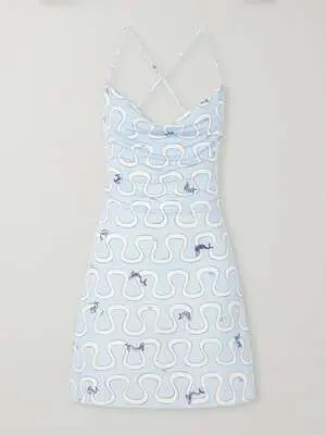 Emilio Pucci Printed Draped Jersey-satin Dress