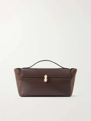 Savette Symmetry Trapeze Leather-trimmed Suede Bag