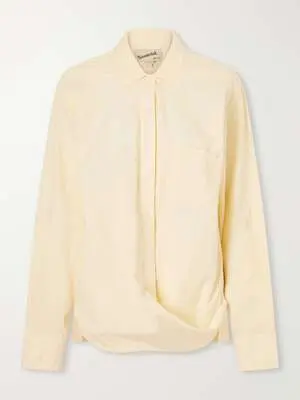 SANDERLAK Asymmetrical Twisted Cotton-voile Shirt