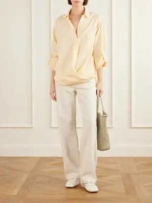 SANDERLAK Asymmetrical Twisted Cotton-voile Shirt