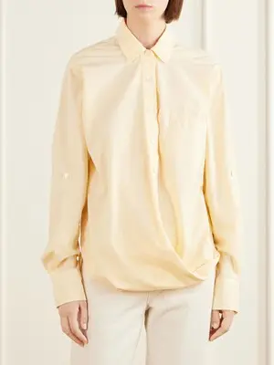 SANDERLAK Asymmetrical Twisted Cotton-voile Shirt
