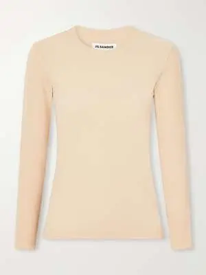 JIL SANDER Stretch T-shirt - Beige