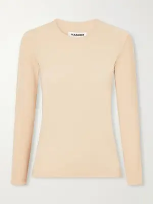 JIL SANDER Stretch T-shirt - Neutrals