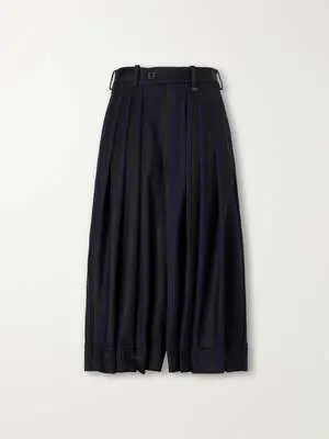 VIVIENNE WESTWOOD Striped Satin-wool Culotte Shorts