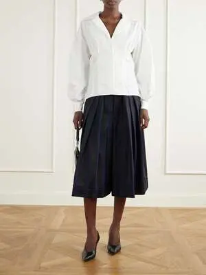 VIVIENNE WESTWOOD Striped Satin-wool Culotte Shorts