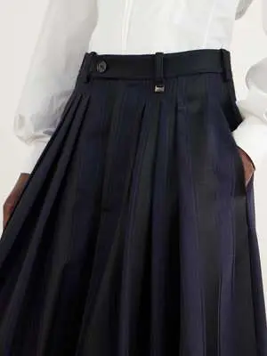 VIVIENNE WESTWOOD Striped Satin-wool Culotte Shorts
