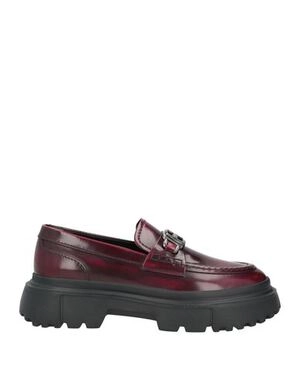 Hogan Loafers Burgundy Size Leather