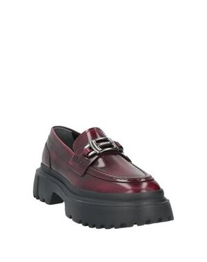 Hogan Loafers Burgundy Size Leather