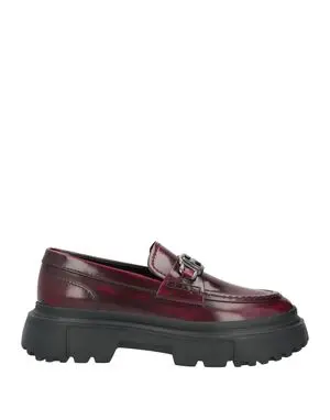 Hogan Loafers Burgundy Size Leather