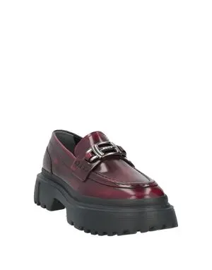 Hogan Loafers Burgundy Size Leather