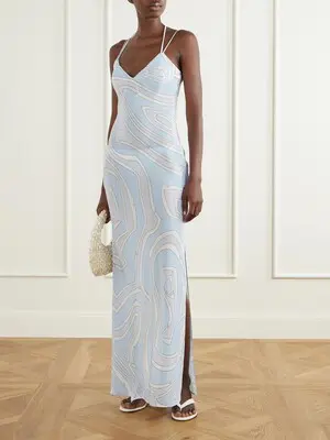 Emilio Pucci Printed Silk Crepe De Chine Maxi Dress