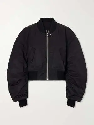 Rick Owens Secchia Padded Cropped Cotton-blend Bomber Jacket