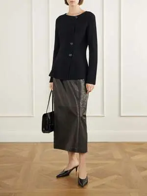 Magda Butrym Leather Midi Skirt
