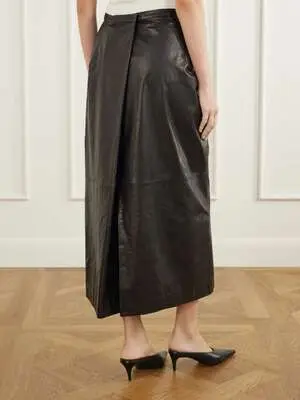 Magda Butrym Leather Midi Skirt