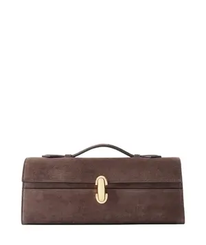 Savette Slim Pochette Suede Tote - Brown