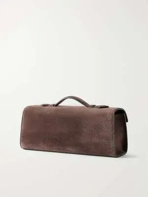 Savette Slim Pochette Leather-trimmed Suede Tote