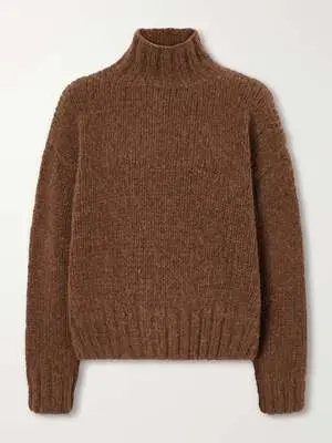 LAUREN MANOOGIAN Alpaca, Merino Wool And Cotton-blend Turtleneck Sweater - Brown