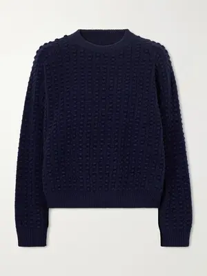 Loulou De Saison Rolf Bubble-stitch Cashmere Sweater - Blue
