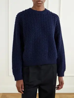 Loulou De Saison Rolf Bubble-stitch Cashmere Sweater - Blue