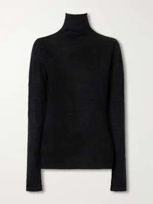LAUREN MANOOGIAN Merino And Alpaca And Wool-blend Turtleneck - Black
