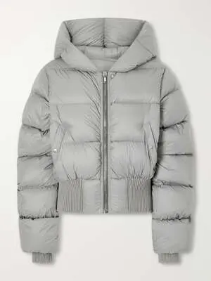 Rick Owens Cinched Hooded Cropped Shell Jacket